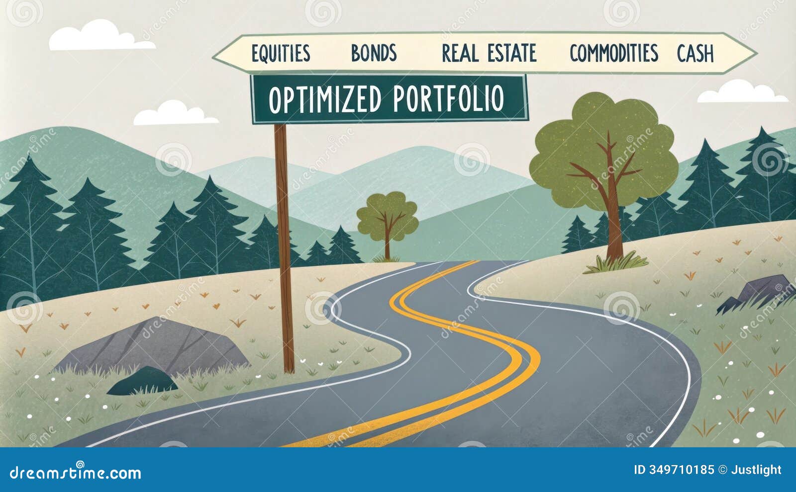 A Visual of a Winding Road with Signposts Labeled with Different Asset ...