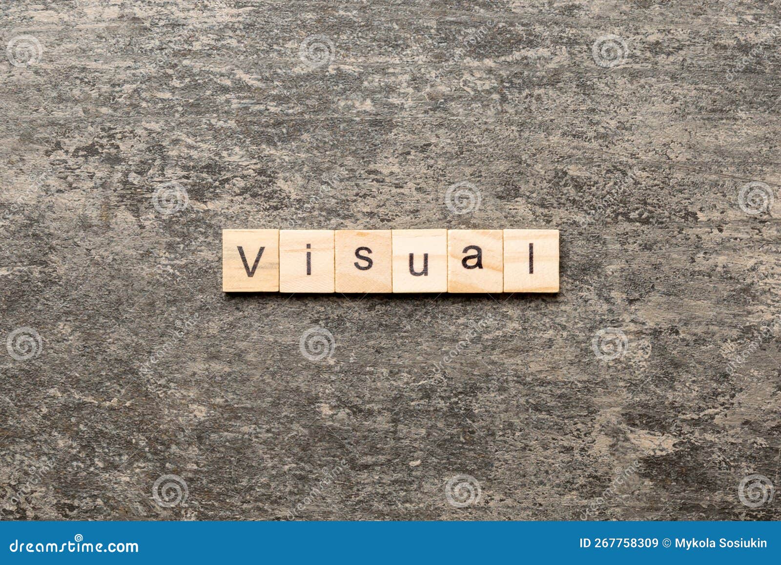 Visual Word Written on Wood Block. Visual Text on Table, Concept Stock ...
