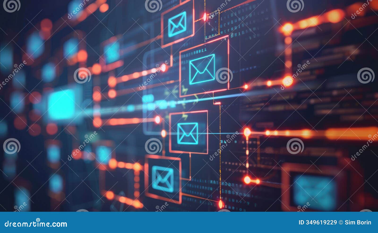 A Visual of a Workflow Chart Showing How Email Communication Stock ...
