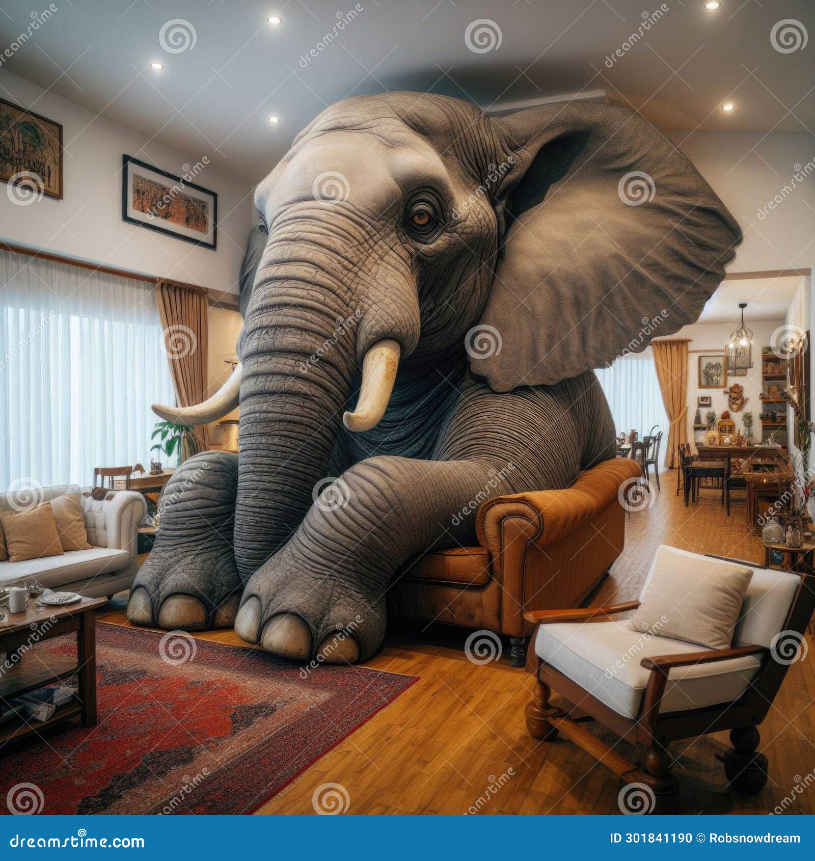 Visualisation of the Expression "Elephant in the Room". Stock ...