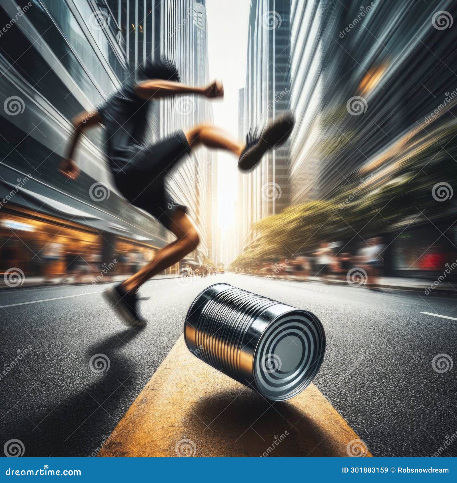 Visualisation of the Expression "Kick the Can". Stock Illustration ...