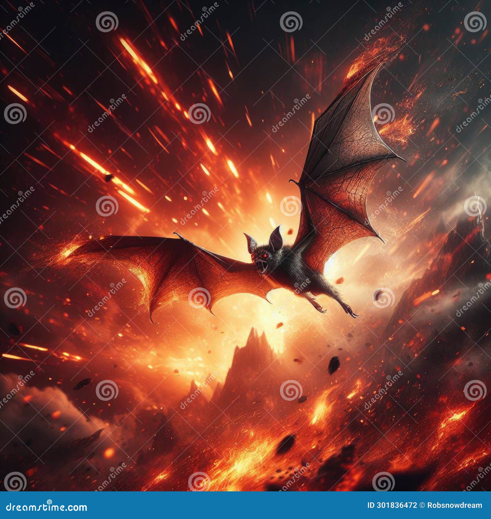 Visualisation of the Expression "Like a Bat Out of Hell". Stock ...