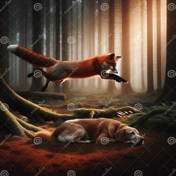 Visualisation of the Expression "the Quick Brown Fox Jumps Over the Lazy Dog". Stock ...