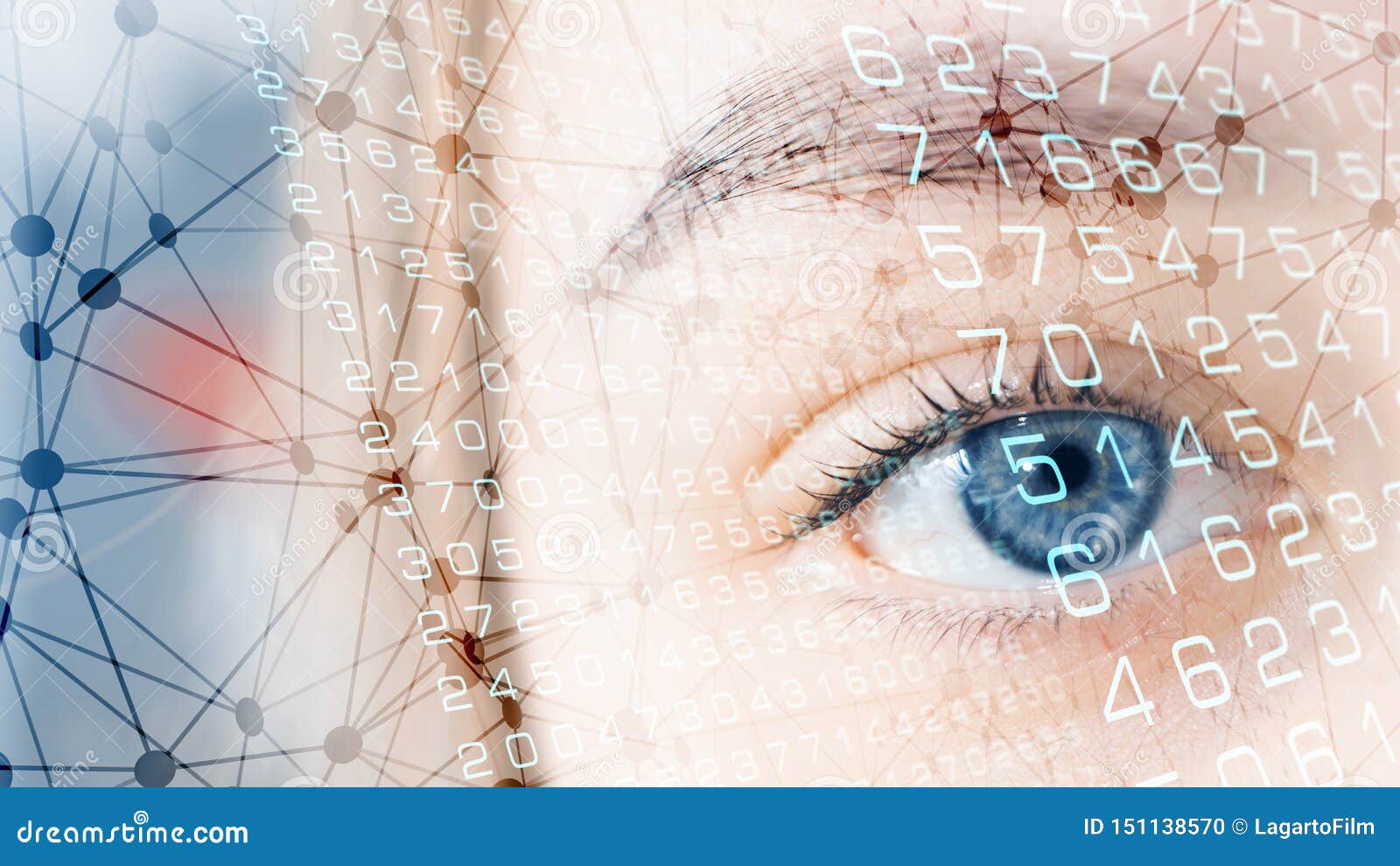 Visualisation Human Eye Scanning Biometric Data Stock Photo - Image of ...