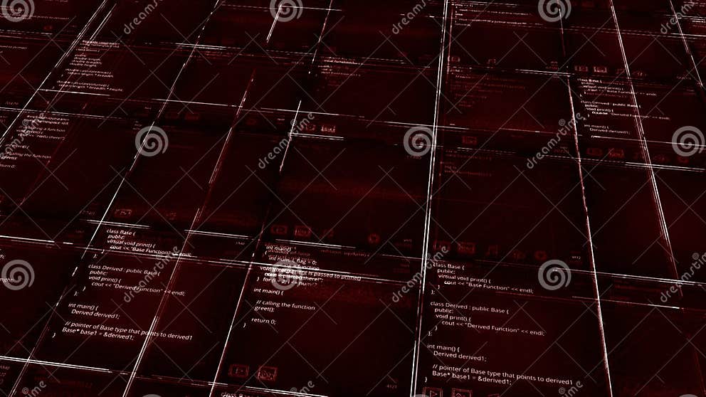 Visualization of an Abstract Computer Program Scanning Files or Data, Seamless Loop. Animation ...