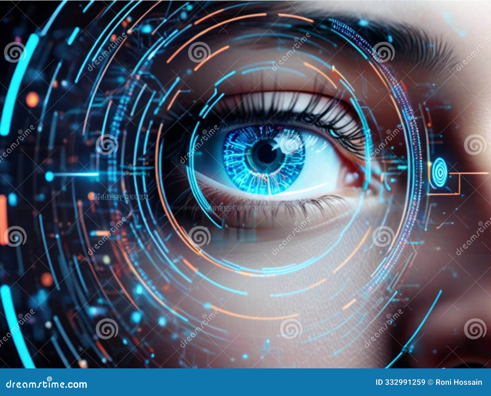 A Visualization of an Advanced Biometric Authentication System Stock ...