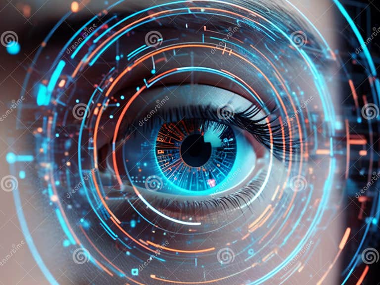 A Visualization of an Advanced Biometric Authentication System Stock ...