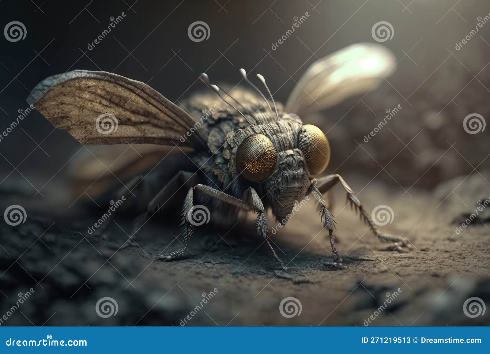 Visualization of an Ancient Insect Stock Illustration - Illustration of ...