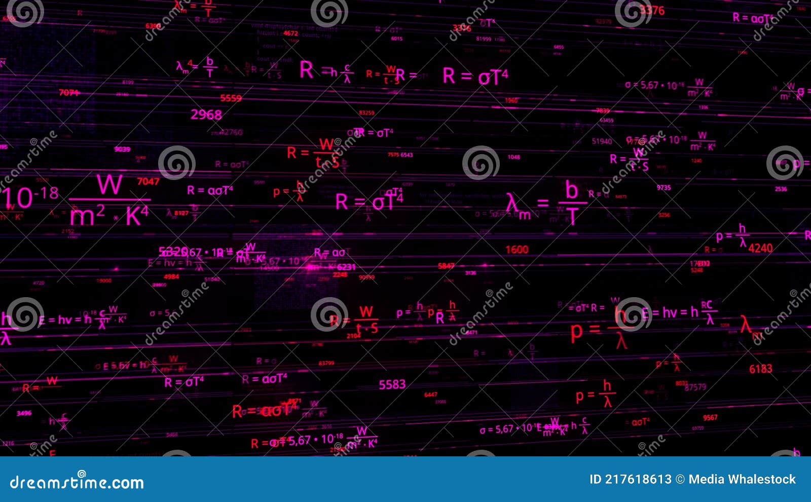 Animation Of Typing Mathematics And Physics Formulas In Abstract ...