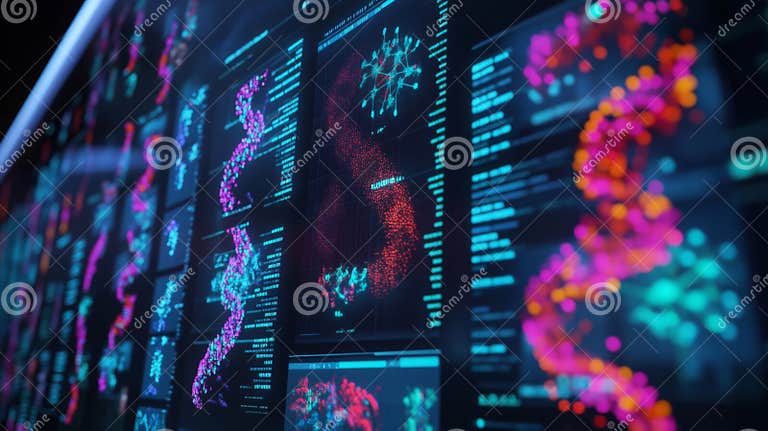 Visualization of Artificial Intelligence Analyzing Biological Data in ...