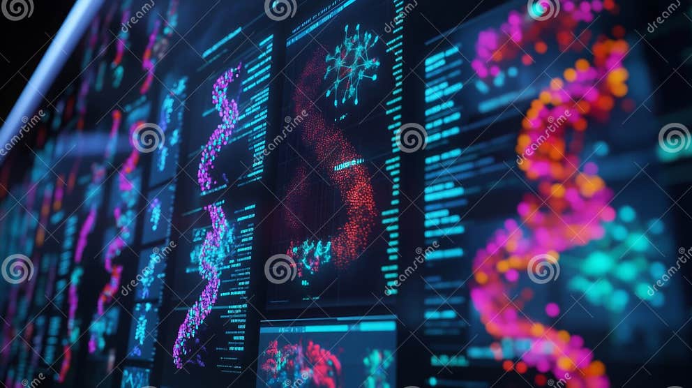 Visualization of Artificial Intelligence Analyzing Biological Data in ...