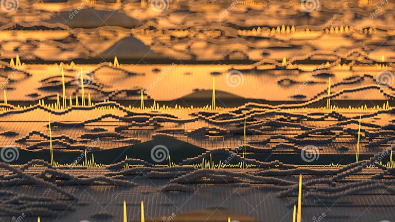 Visualization of Audio Wave 3D Rendering Illustration Stock ...