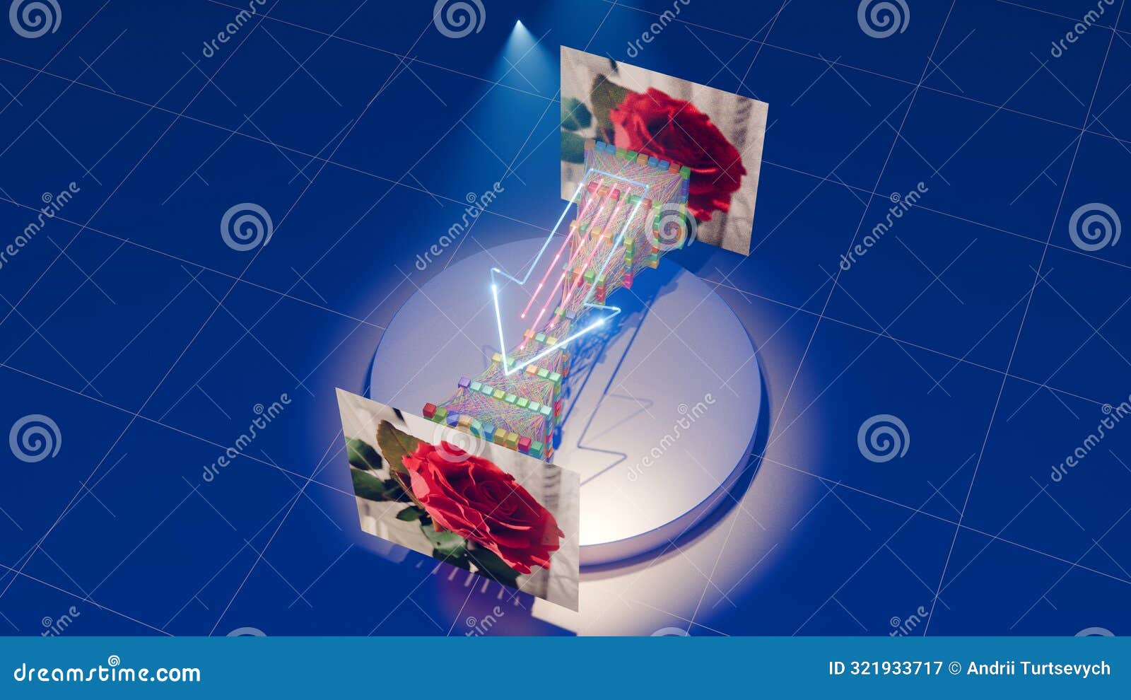 Visualization Of Autoencoder For Image Denoising From Noisy Input To Clean Output 3d Rendering