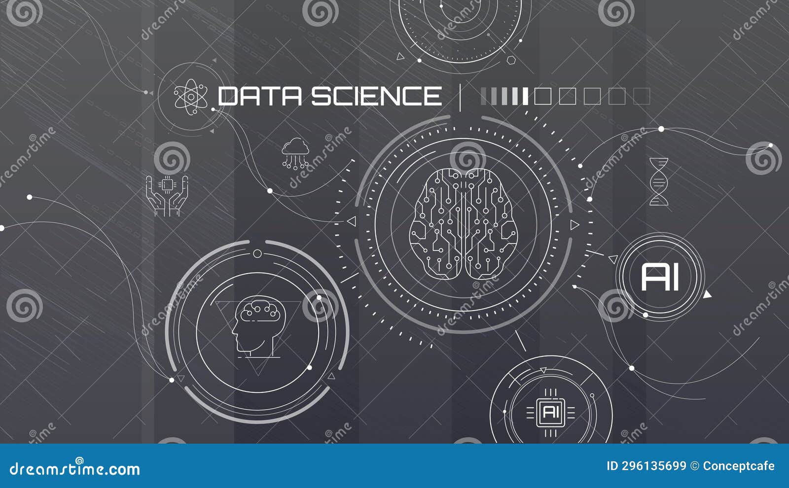 Visualization Of Big Data In Science And Cyberspace Stock Vector Illustration Of Intelligence