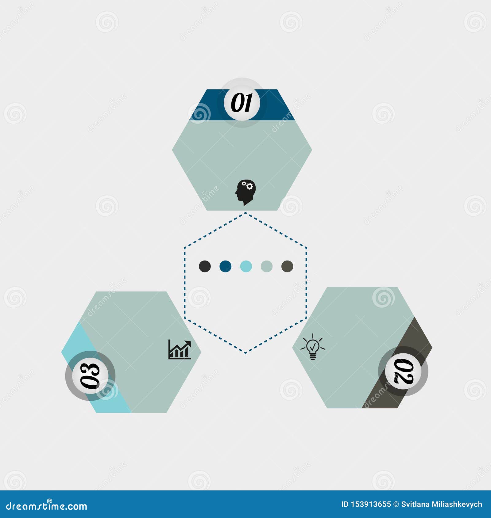 Hexagon Infographic without Text Stock Illustration - Illustration of ...