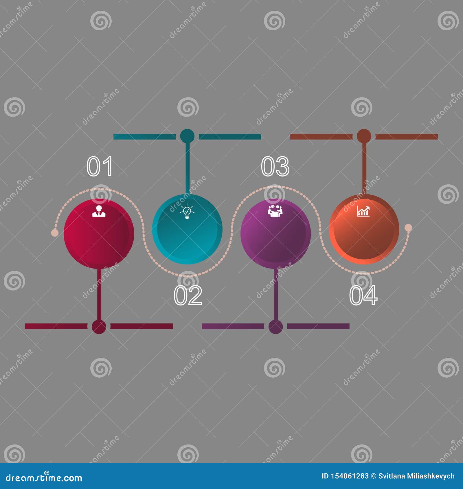 Infographics is a Four-wheel Diagram with Icons Stock Illustration ...