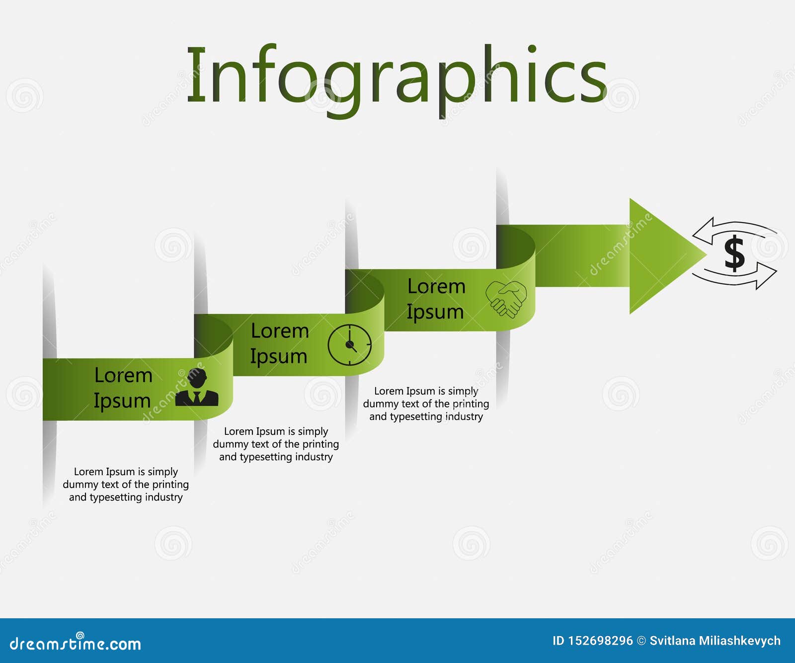 Infographics curved arrow stock illustration. Illustration of abstract ...