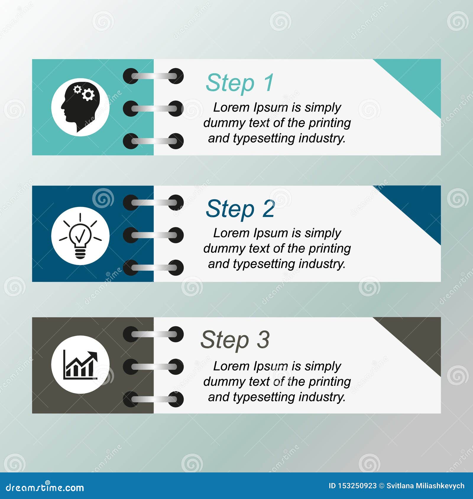 Infographics is Stacked in Three Steps Stock Illustration ...