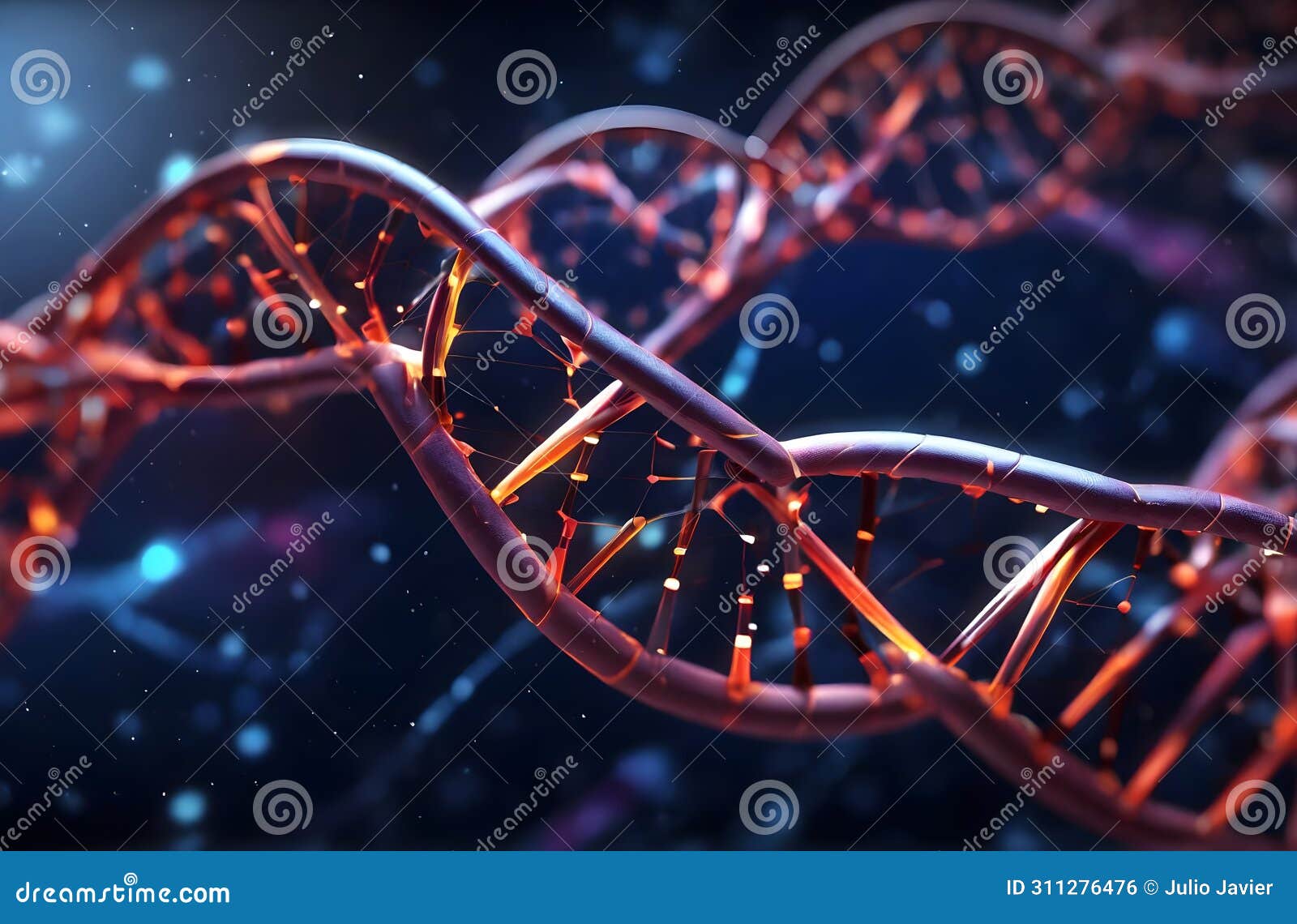 Visualization of Colorful DNA Stock Illustration - Illustration of blue ...