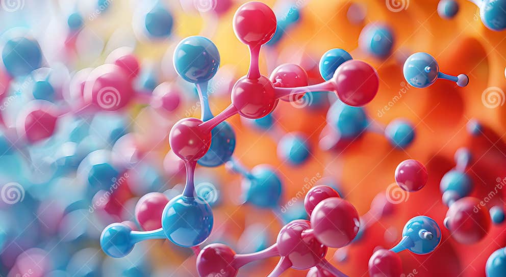 Visualization of a Colorful Molecular Structure Stock Photo - Image of ...