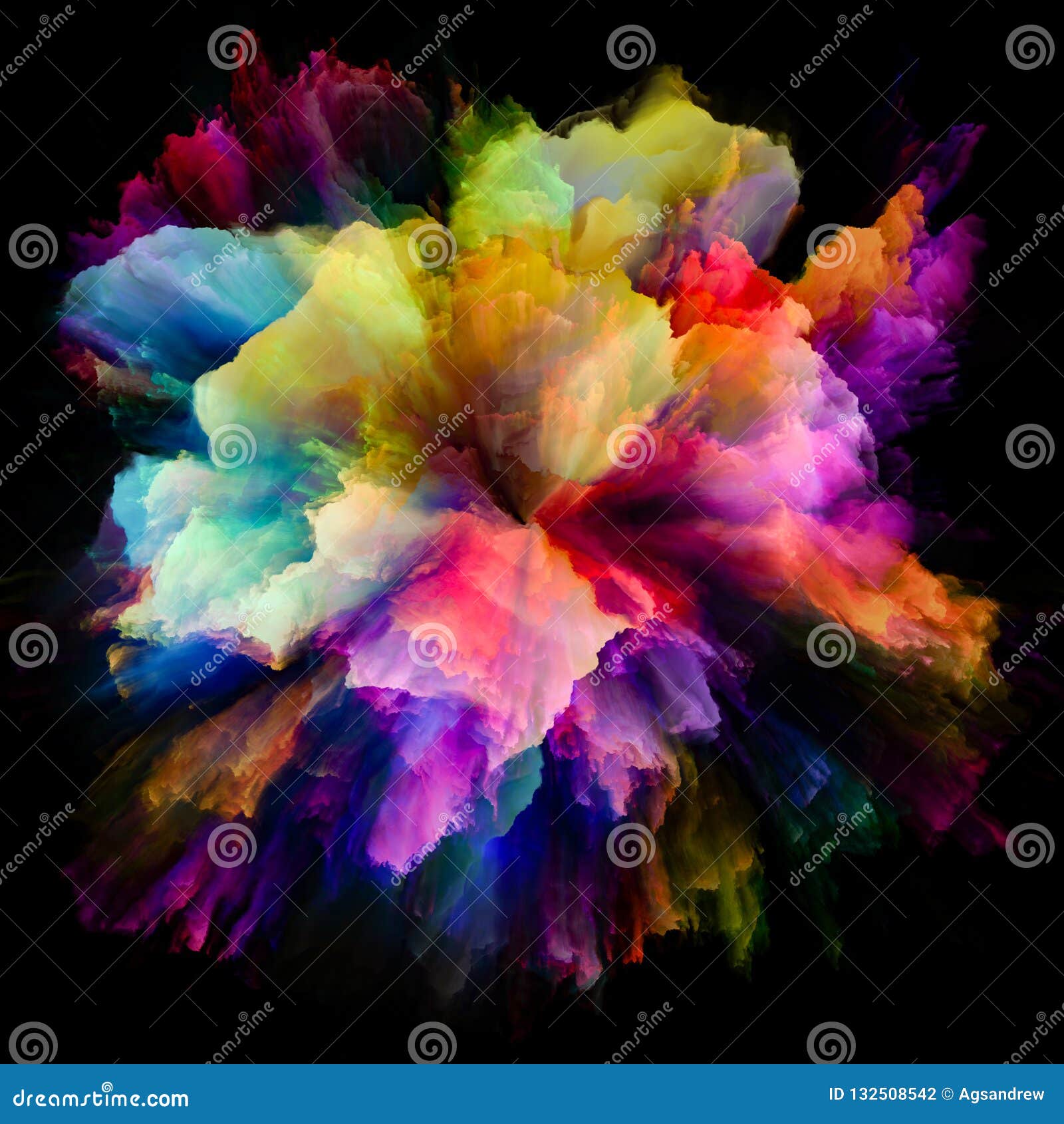 Visualization of Colorful Paint Splash Explosion Stock Illustration ...