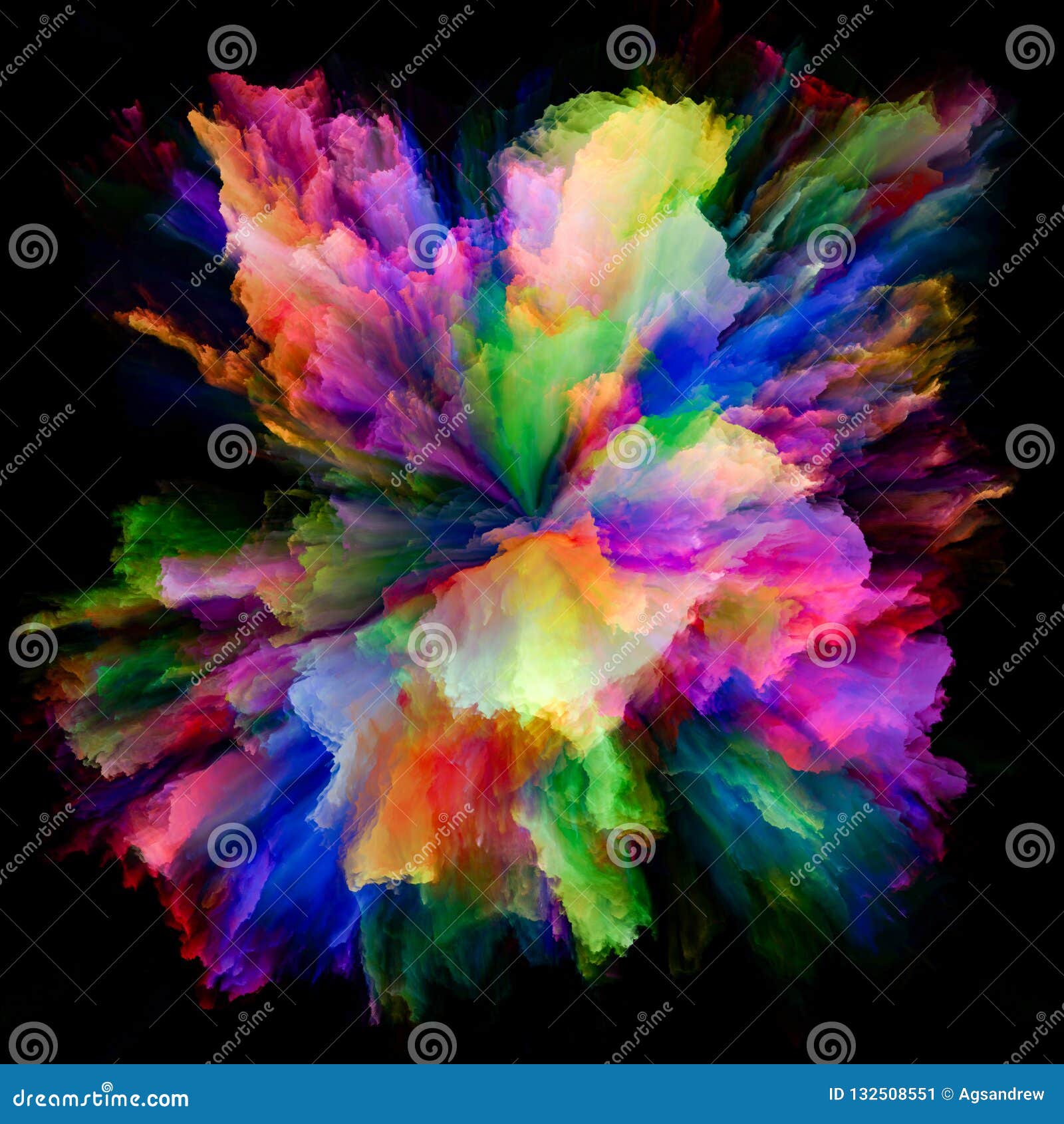 Visualization of Colorful Paint Splash Explosion Stock Illustration ...