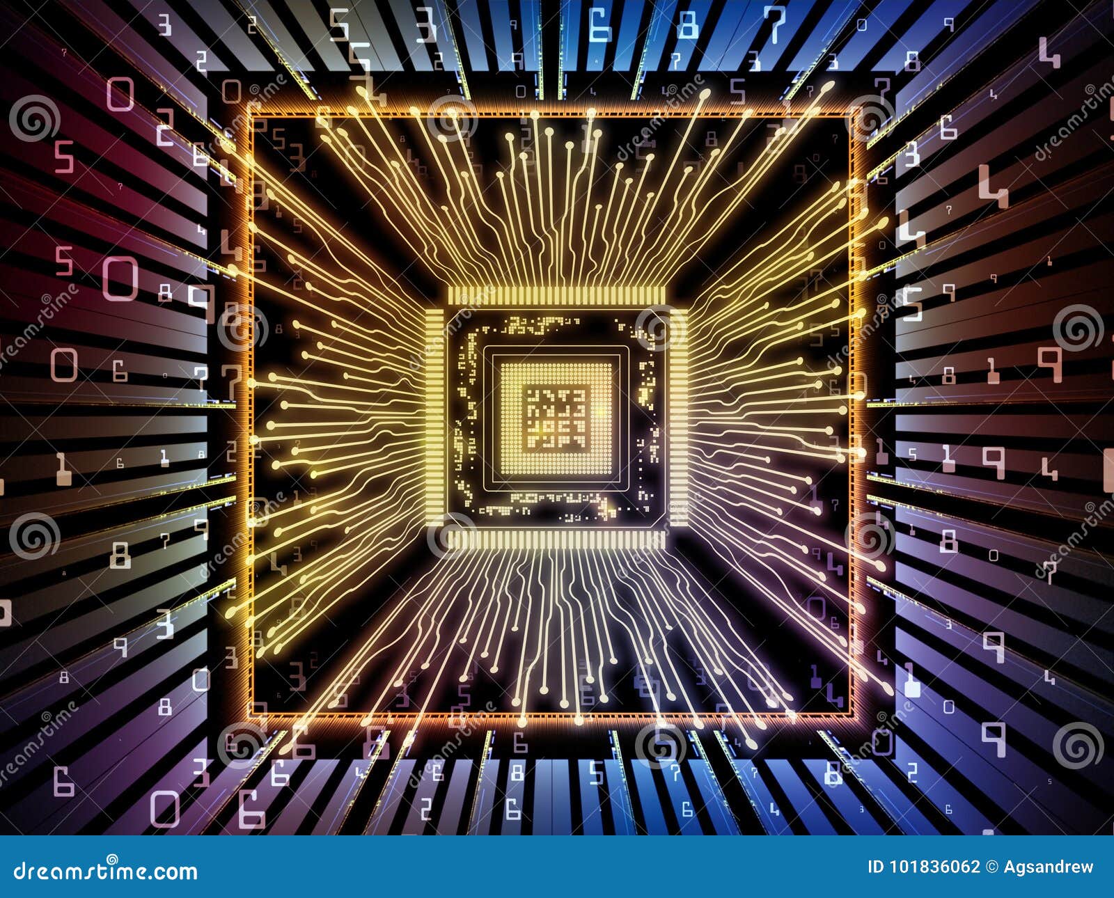 Visualization of Computer CPU Stock Illustration - Illustration of ...