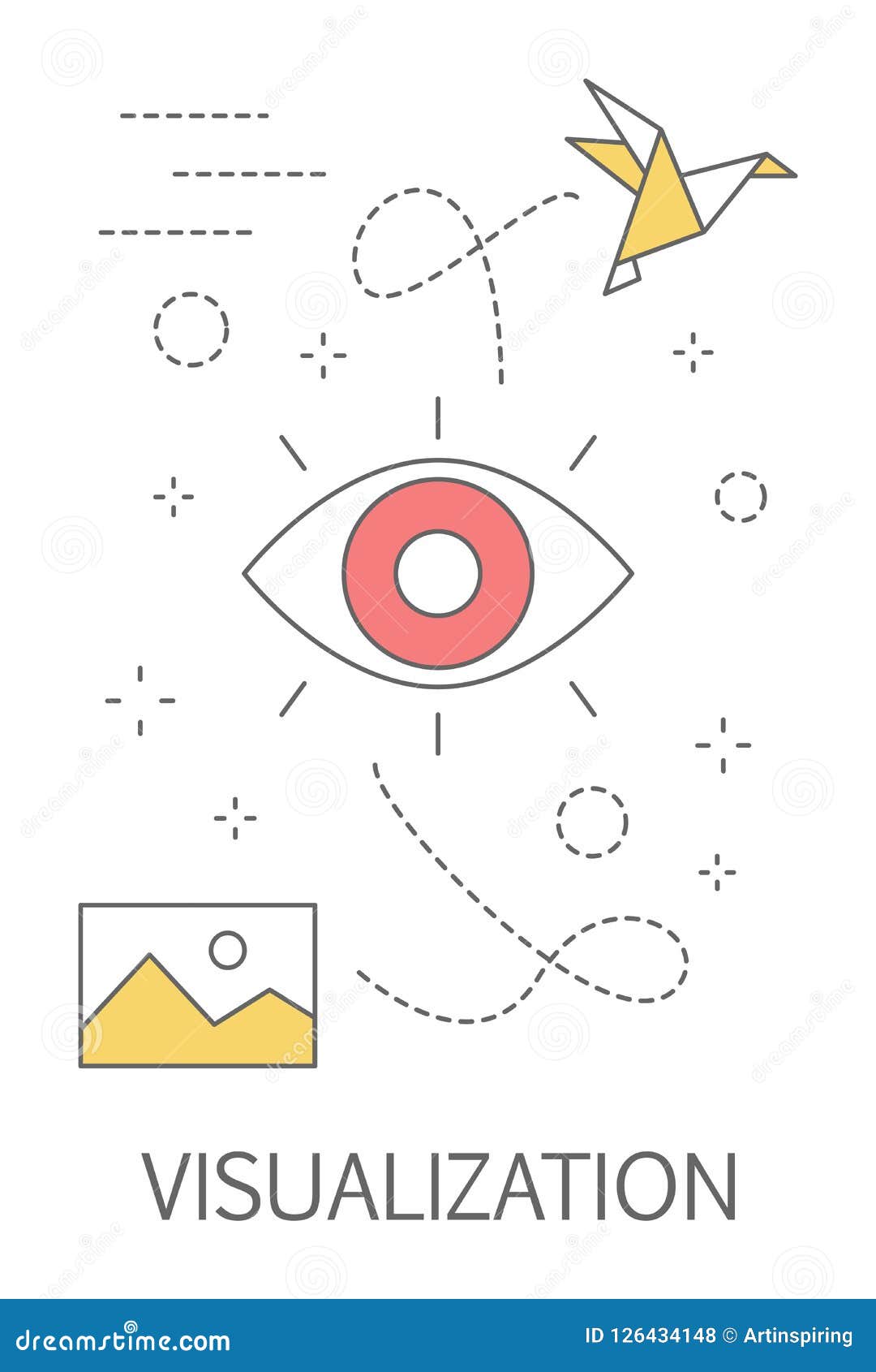 Visualization Concept. Creative Mind and Idea Generation Stock Vector ...