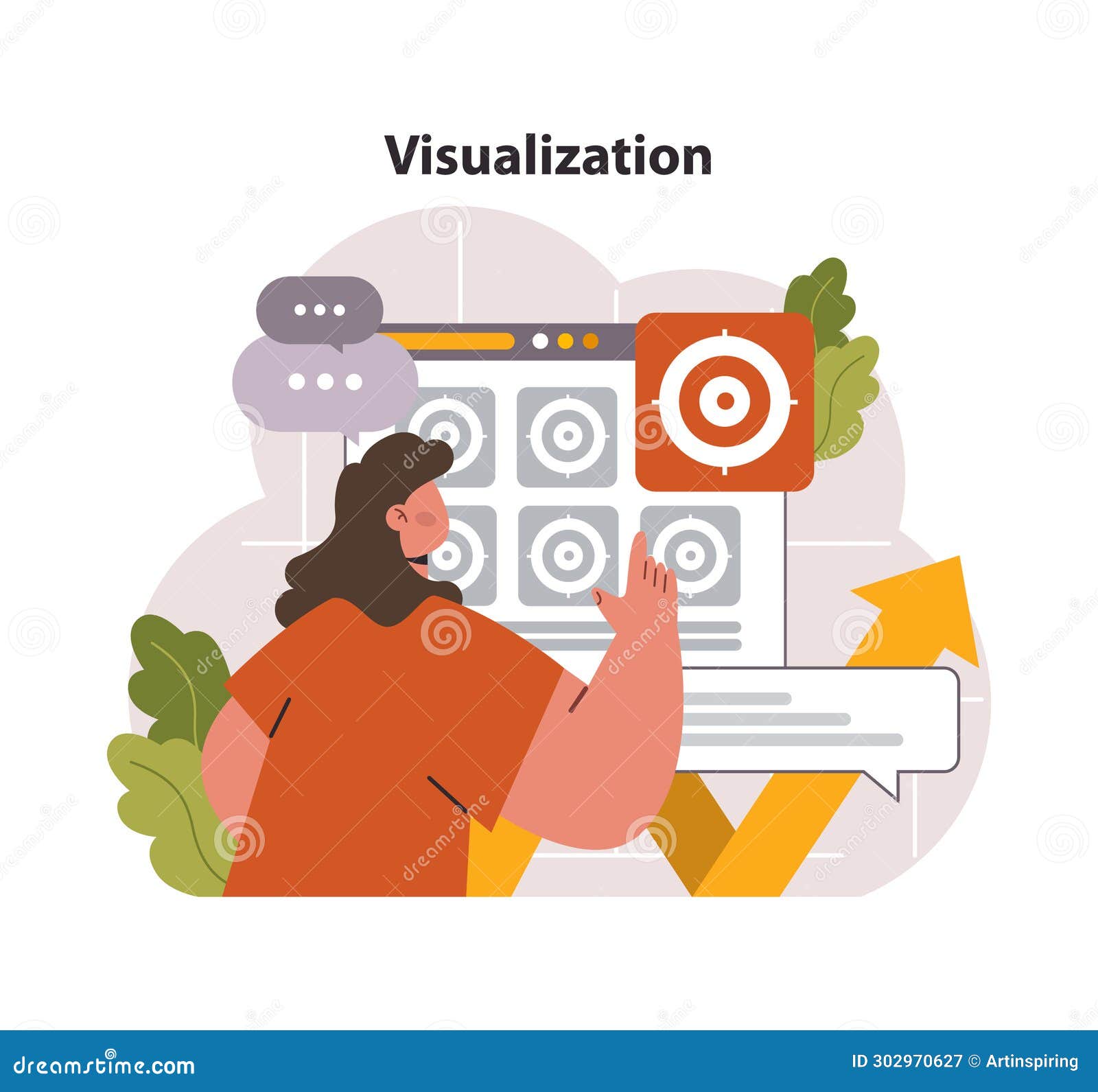 Visualization Concept. Flat Vector Illustration Stock Vector ...