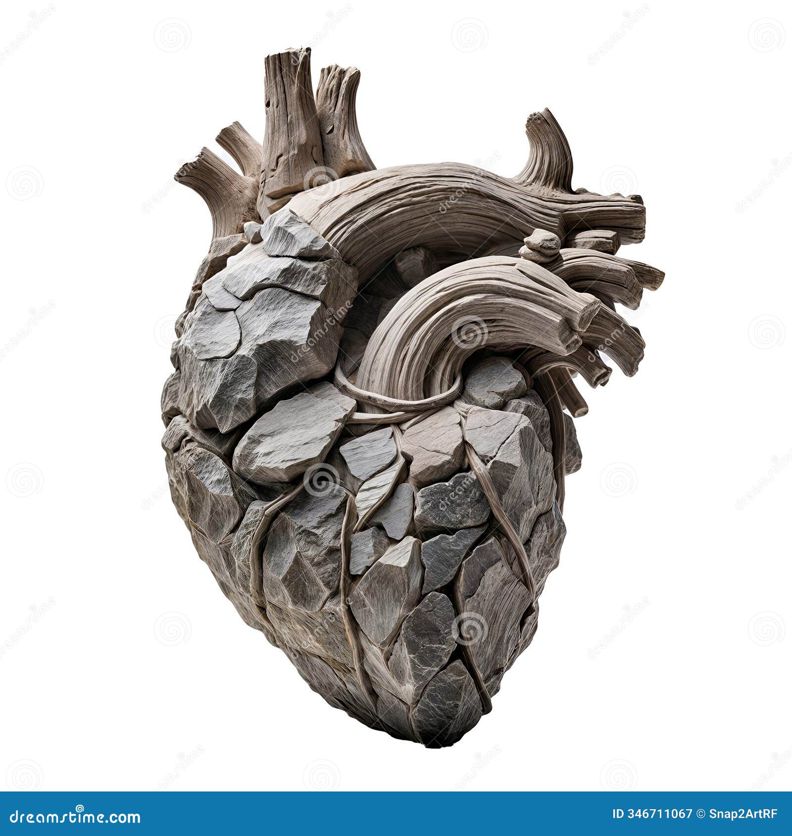 Visualization of the Concept of a Hear of Stone Isolated on White ...