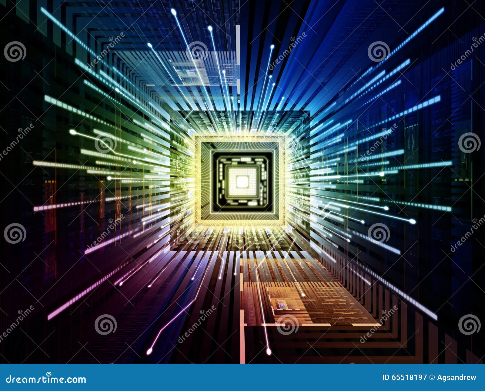 Visualization of CPU stock illustration. Illustration of communication ...