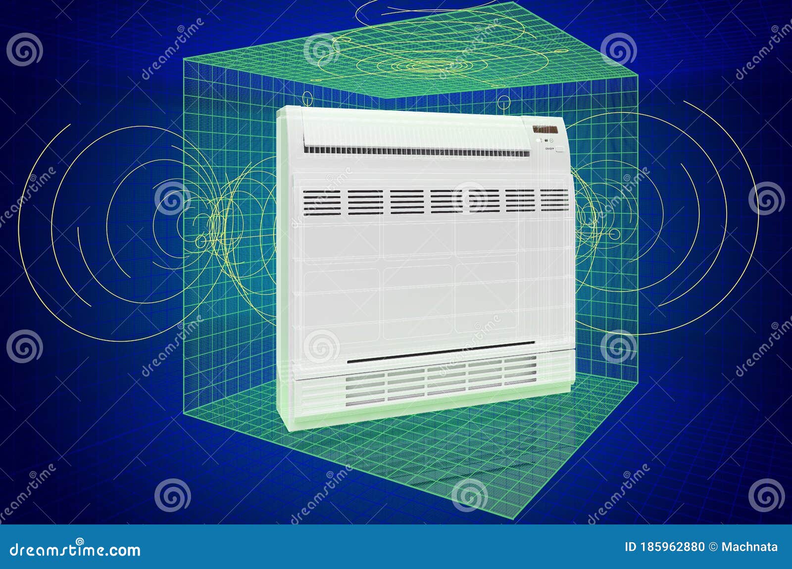 Visualization 3d Cad Model of Air Conditioner, Floor Standing Unit ...