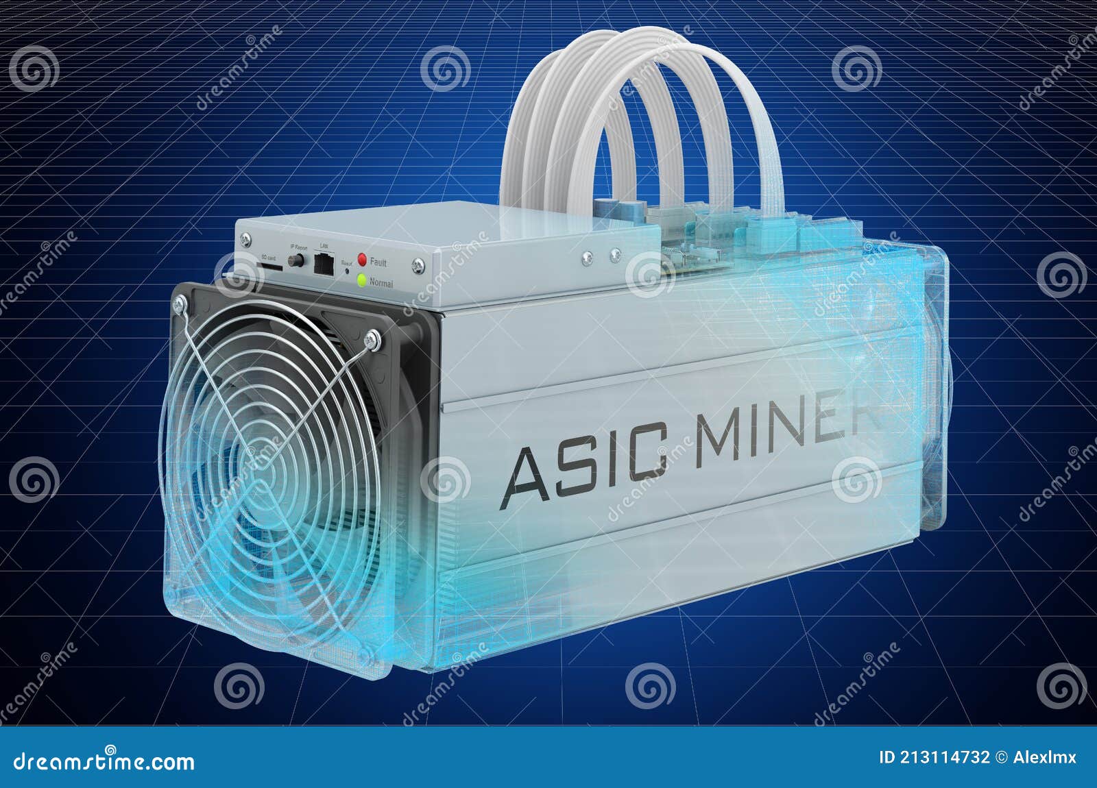Visualization 3d Cad Model of ASIC, Blueprint. 3D Rendering Stock ...