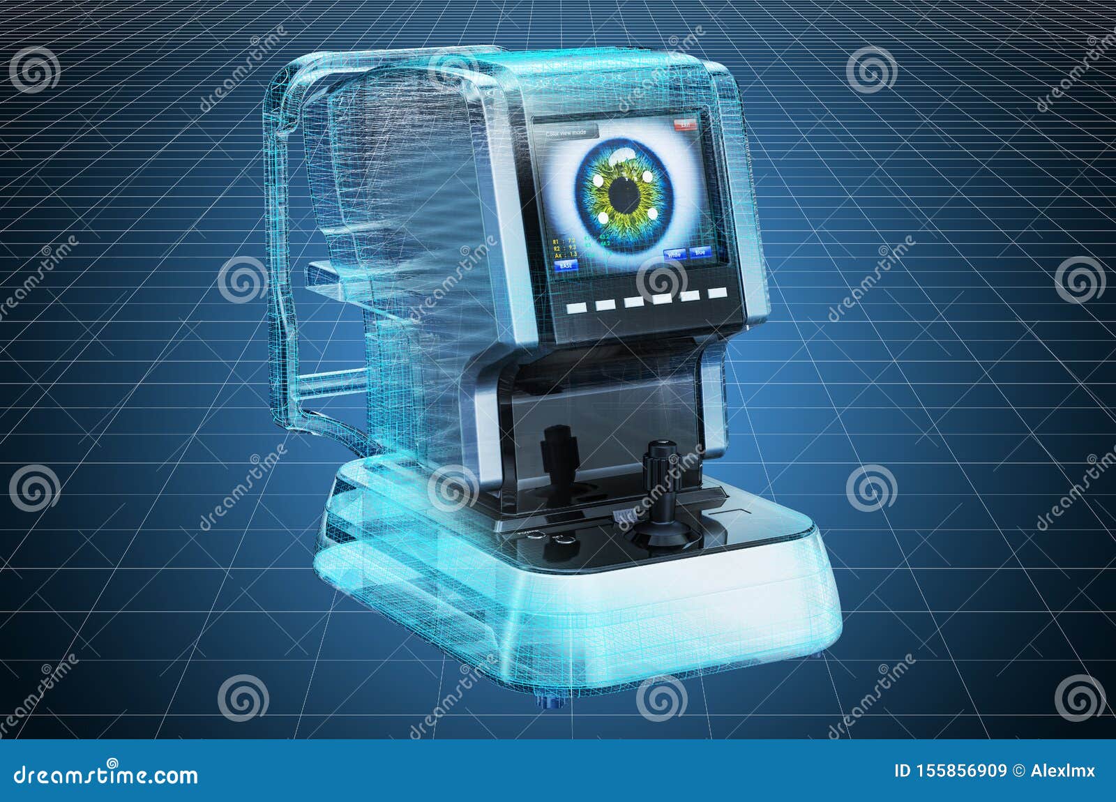 Visualization 3d Cad Model of Auto Refractometer. 3D Rendering Stock ...