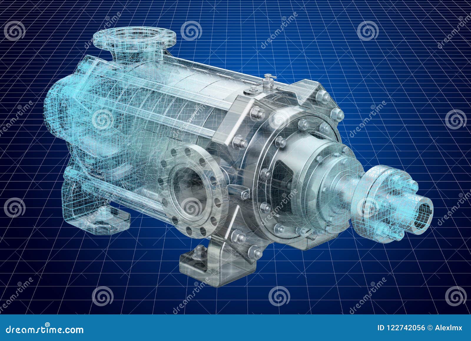 Visualization 3d Cad Model Of Painting Spray Gun, Blueprint. 3D ...