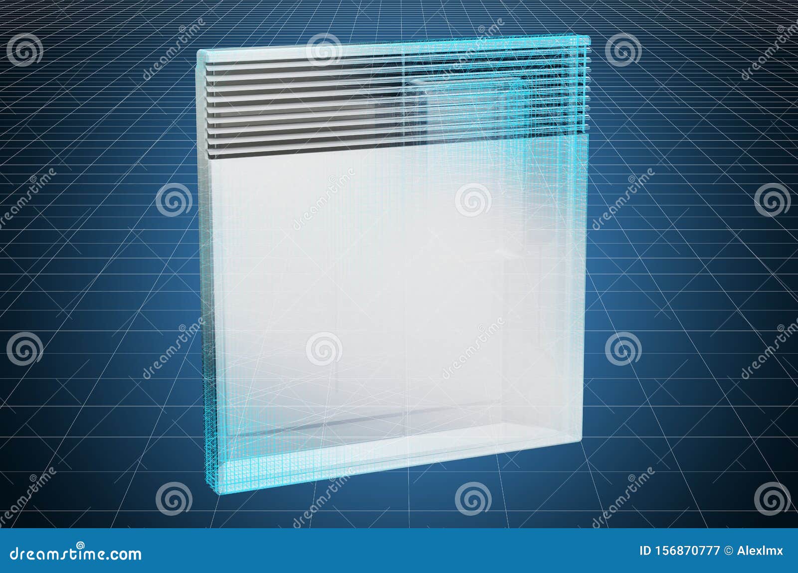 Visualization 3d Cad Model of Convection Heater, Blueprint. 3D ...