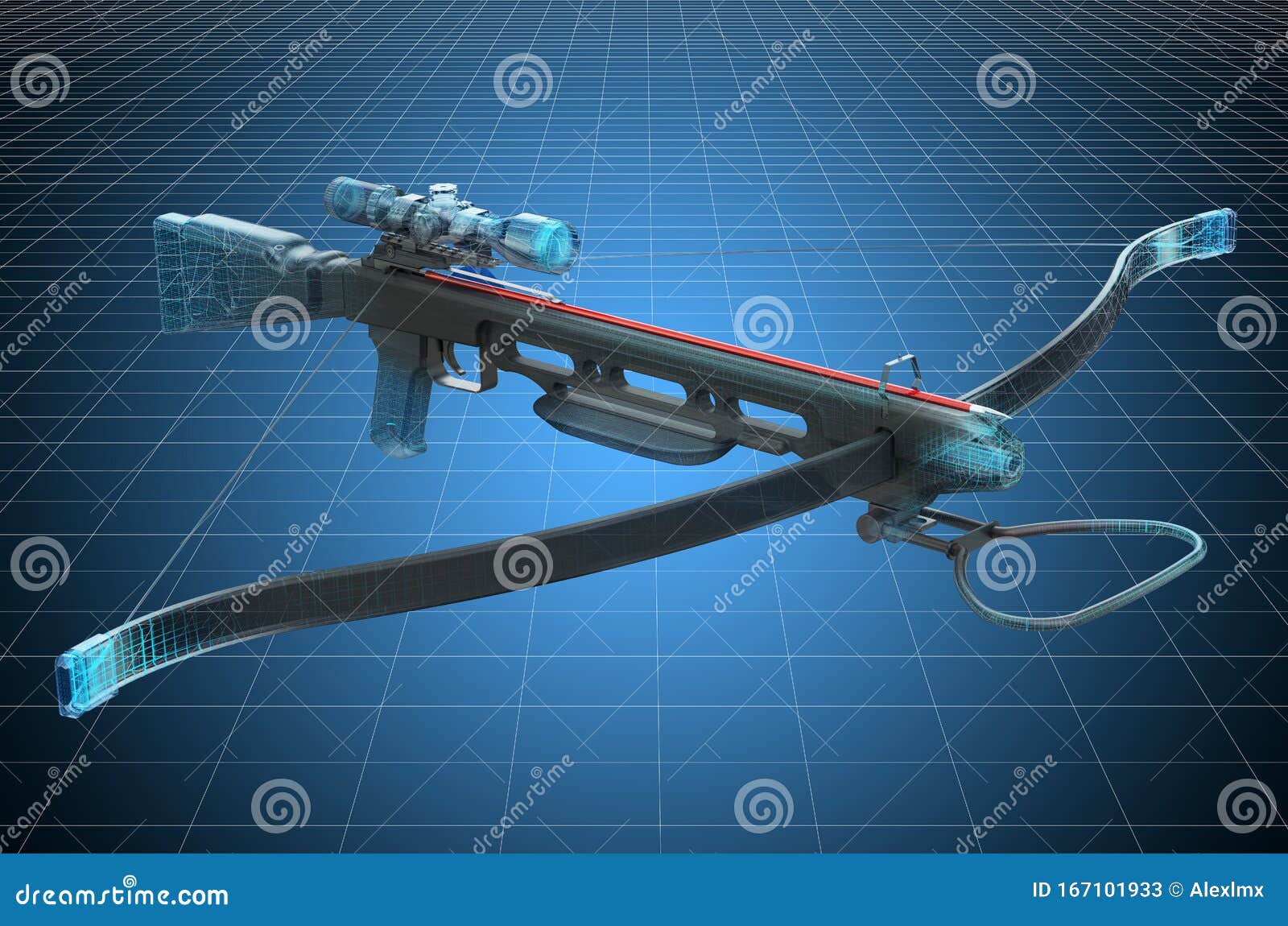 3d Rendering Of A Crossbow Isolated In White Studio Background Stock ...