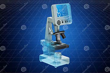 Visualization 3d Cad Model of Digital Microscope, Blueprint. 3D ...
