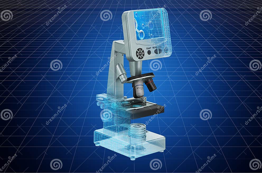 Visualization 3d Cad Model of Digital Microscope, Blueprint. 3D ...