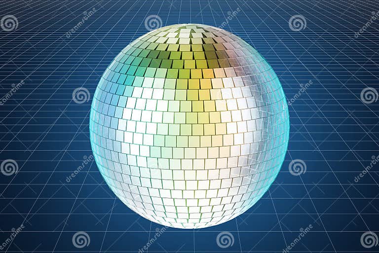 Visualization 3d Cad Model of Disco Ball, 3D Rendering Stock Illustration - Illustration of ...