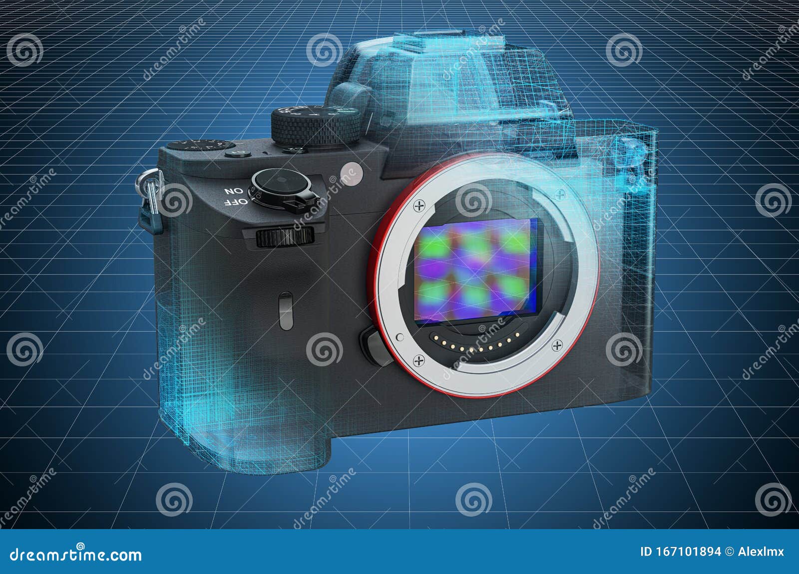 Visualization 3d Cad Model of Full Frame Mirrorless Interchangeable ...