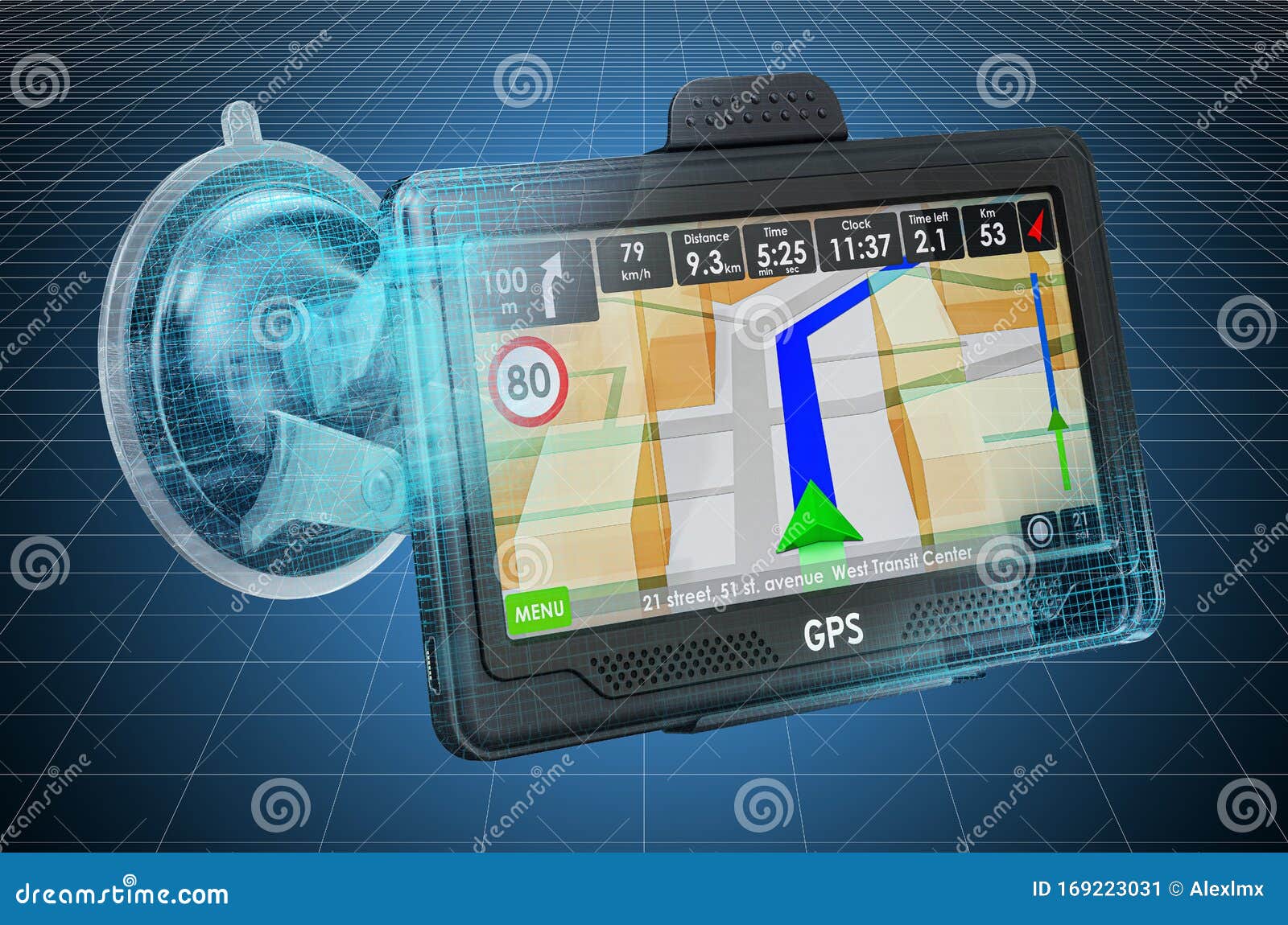 Visualization 3d Cad Model of GPS Navigation Device, Blueprint. 3D ...