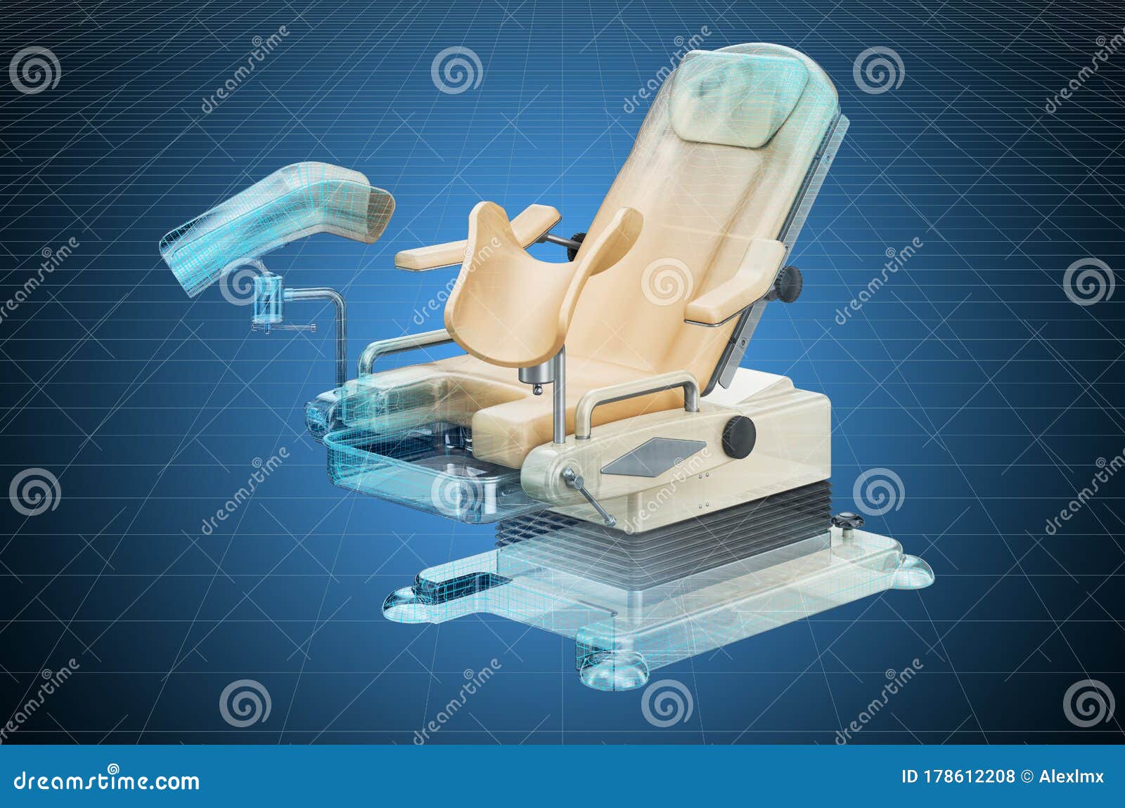 Visualization 3d Cad Model of Gynecological Examination Chair ...