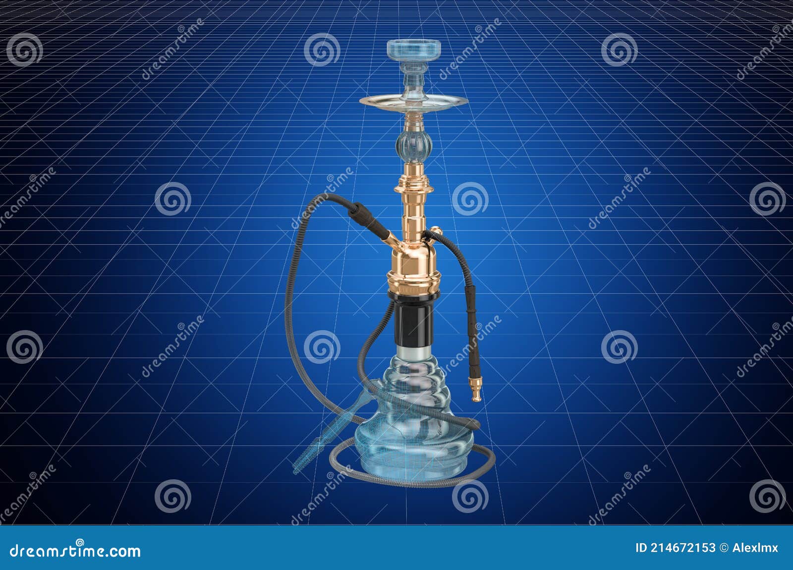 Visualization 3d Cad Model of Hookah Shisha, Blueprint. 3D Rendering ...