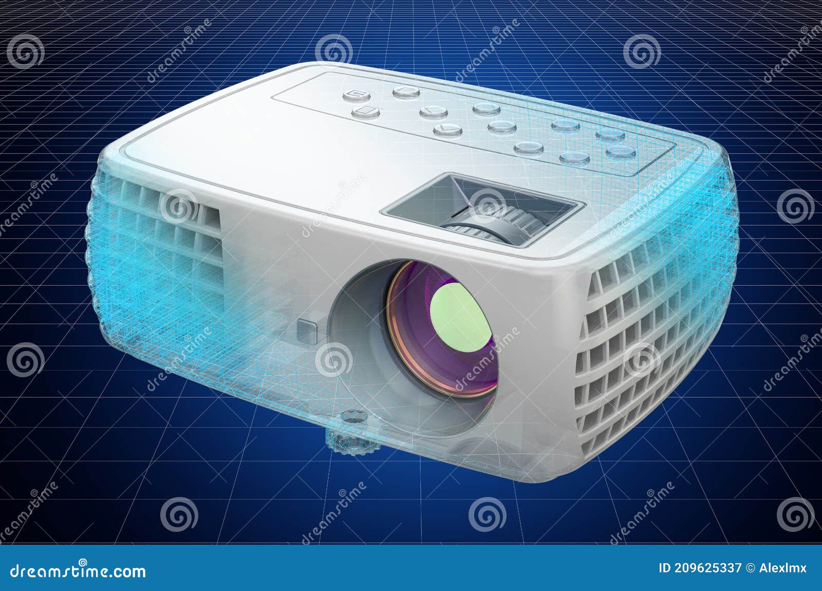 Visualization 3d Cad Model of Image Projector, Blueprint. 3D Rendering ...