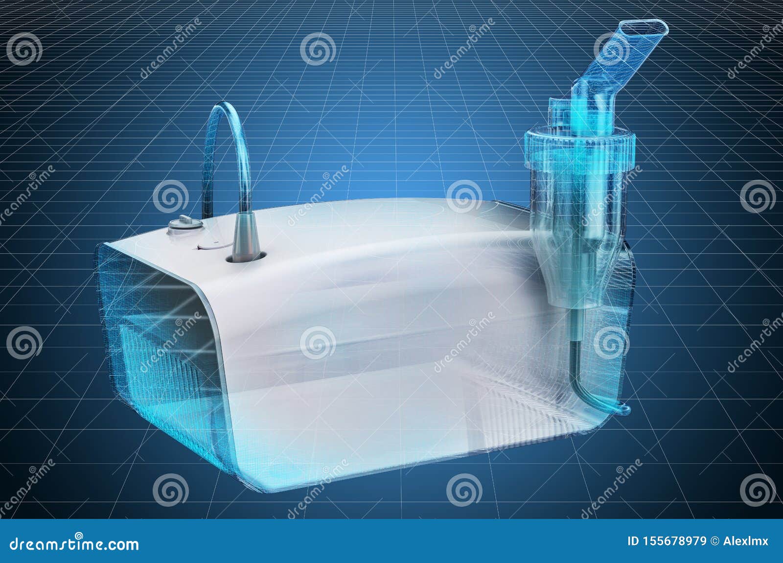 Visualization 3d Cad Model of Medical Inhaler, Nebulizer. 3D Rendering ...