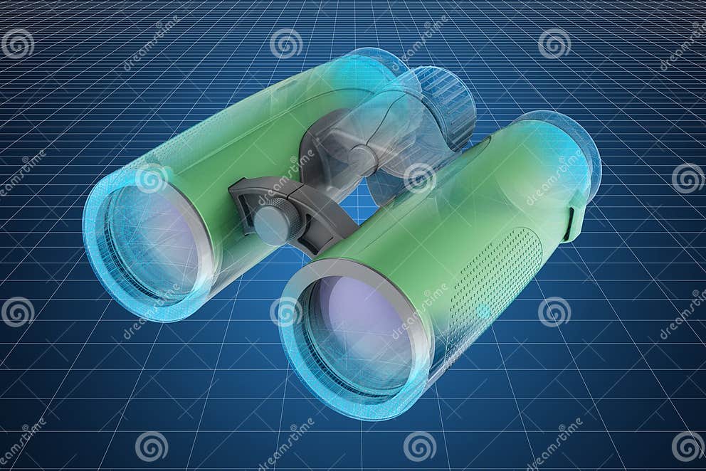 Visualization 3d Cad Model of Military Binocular, 3D Rendering Stock ...