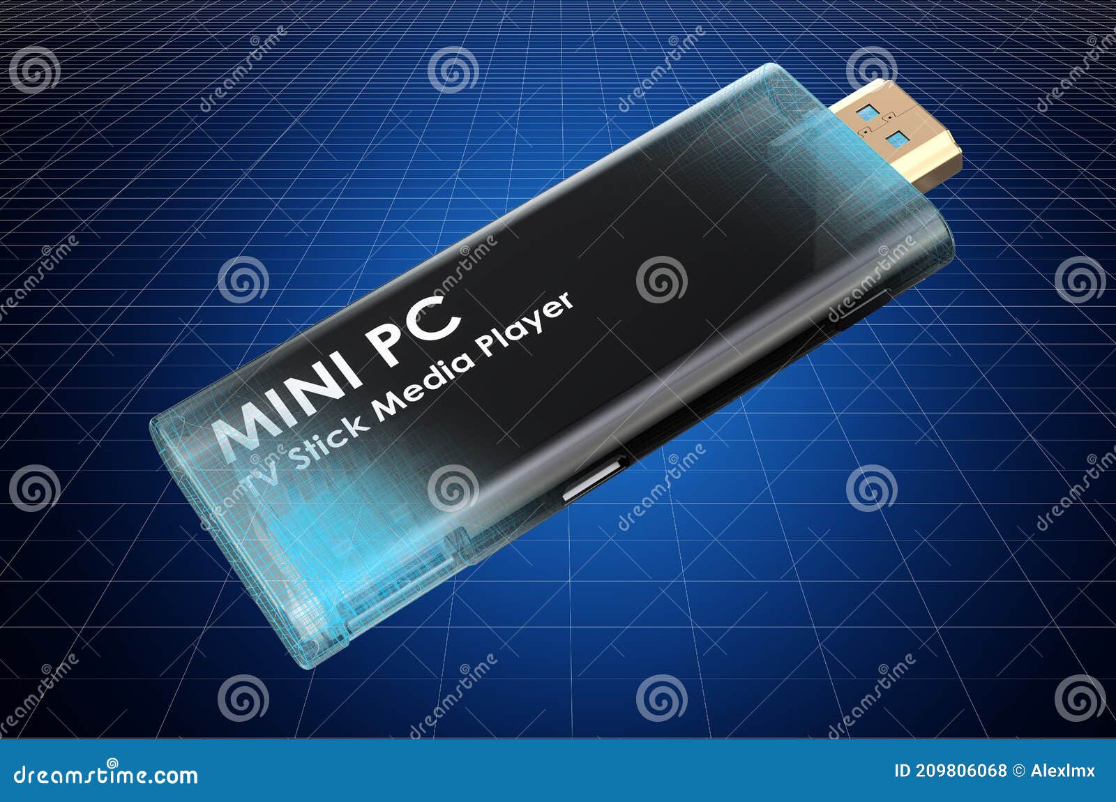 Mini PC TV Dongle Stick Inside Cardboard Box, Delivery Concept. 3D ...