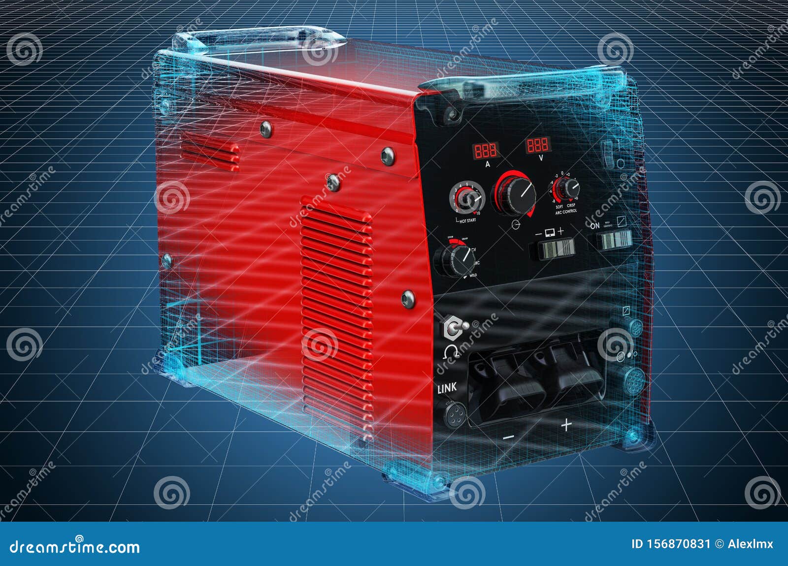 Visualization 3d Cad Model of Multi-process Welder Machine, Blueprint ...