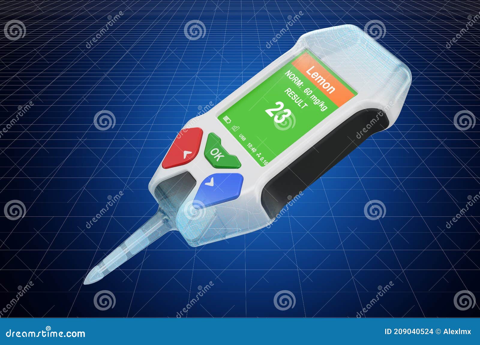 Visualization 3d Cad Model of Nitrate Tester, Blueprint. 3D Rendering ...